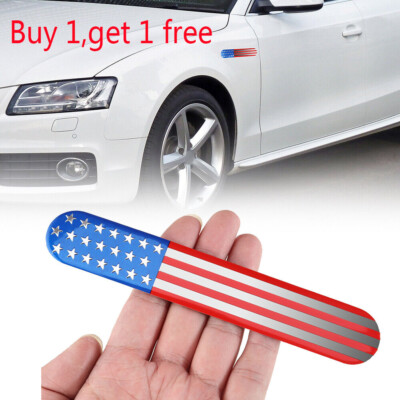6" x 1" Waterproof 3D American Flag Emblem Metal Sticker Badge Decal ...