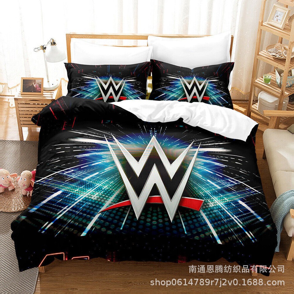 WWE Wrestling Quilt Duvet Cover Pillowcase Single Double King Bedding ...