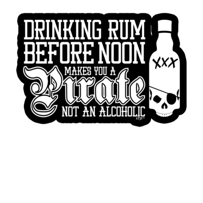 2 x Novelty Car Sticker drinking rum before noon makes you pirate Gift ...