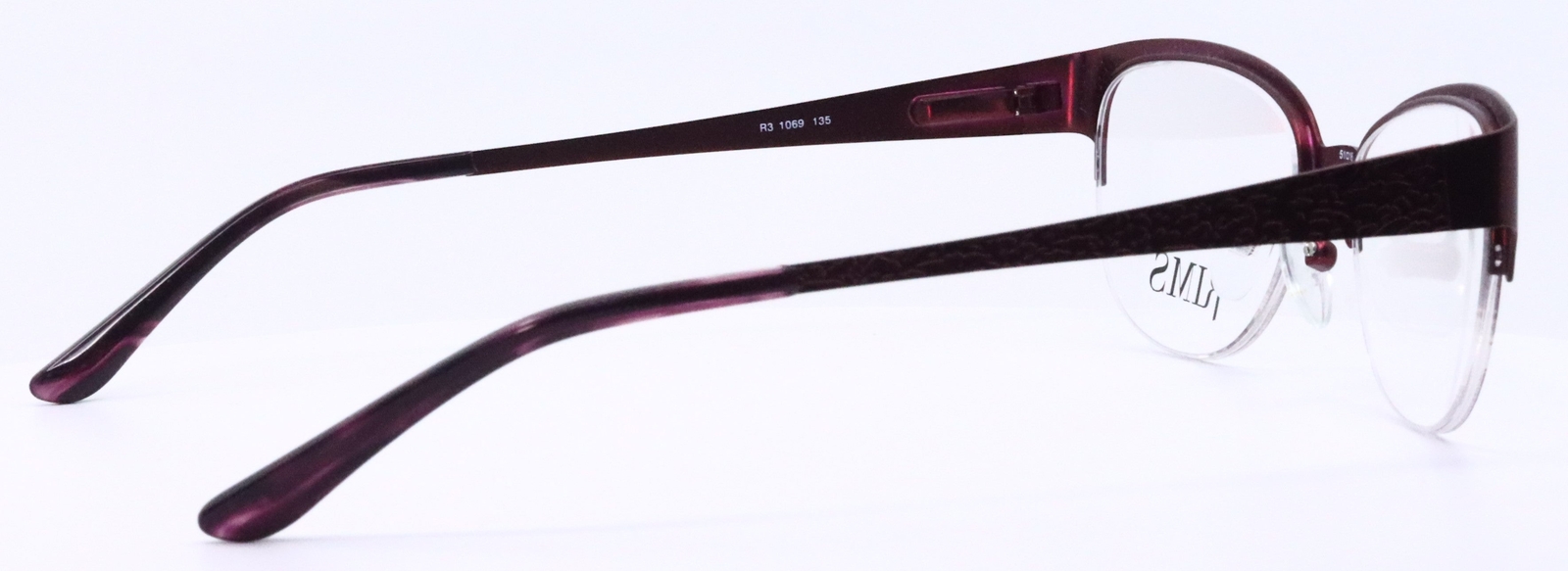Rims R3 1069 Burgundy Womens Cat Eye Half Rim Eyeglasses Frames 51-16 ...