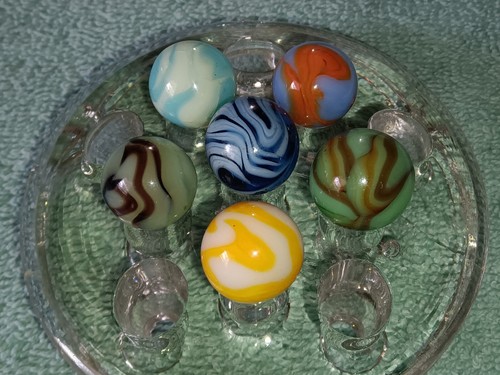 Vintage Alley Agate Marbles Lot Of 6 Used | eBay