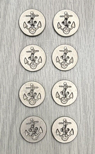 Vintage Navy Peacoat Replacement Buttons Anchors Metal 4 Hole - Lot of ...