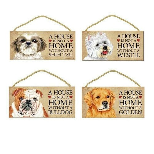 Wood Dog Hanging Sign Plaque Lovely Pet Friendship Wall Lover House ...