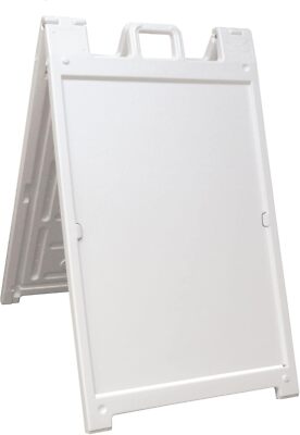 White Plasticade Signicade Deluxe A Frame Sidewalk Curb Sign Portable ...