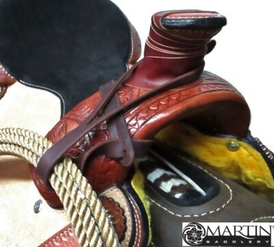 Lariat Rope Holder Easy Loop Strap 28" Soft Latigo Leather by Martin ...