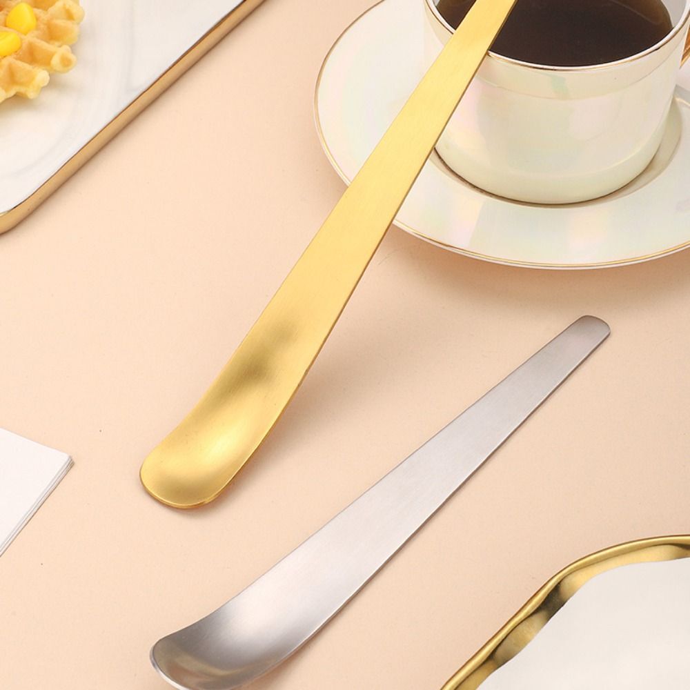 Flat Spoon Teaspoon Tableware Mixer Stirring Spoon Dessert Spoon Home ...