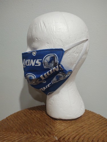 Detroit Lions Face Mask handmade 100% cotton washable two layers ...