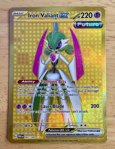 Iron Valiant EX Secret Rare Paradox Rift English 261/182 Pokémon Card ...