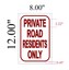 PRIVATE ROAD RESIDENTS ONLY SIGN – WHITE ALUMINUM (12X8) | eBay