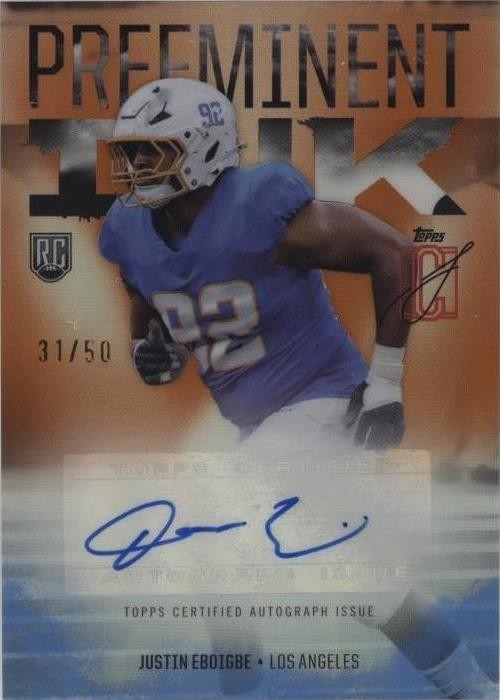2024 Topps Signature Class - Preeminent Ink Autographs Justin Eboigbe # ...