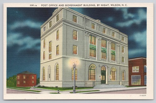 Wilson North Carolina NC US Post Office and Government Building Night ...