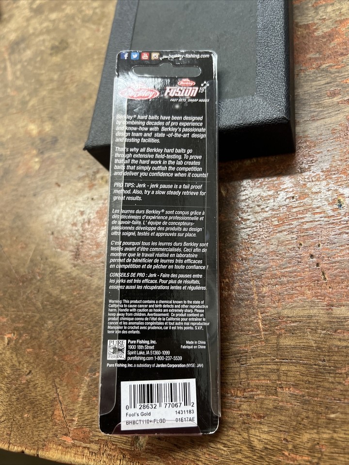 Berkley Cutter 110+ Jerkbait - 9/16 oz. - 4-3/8" - Fool's Gold | eBay