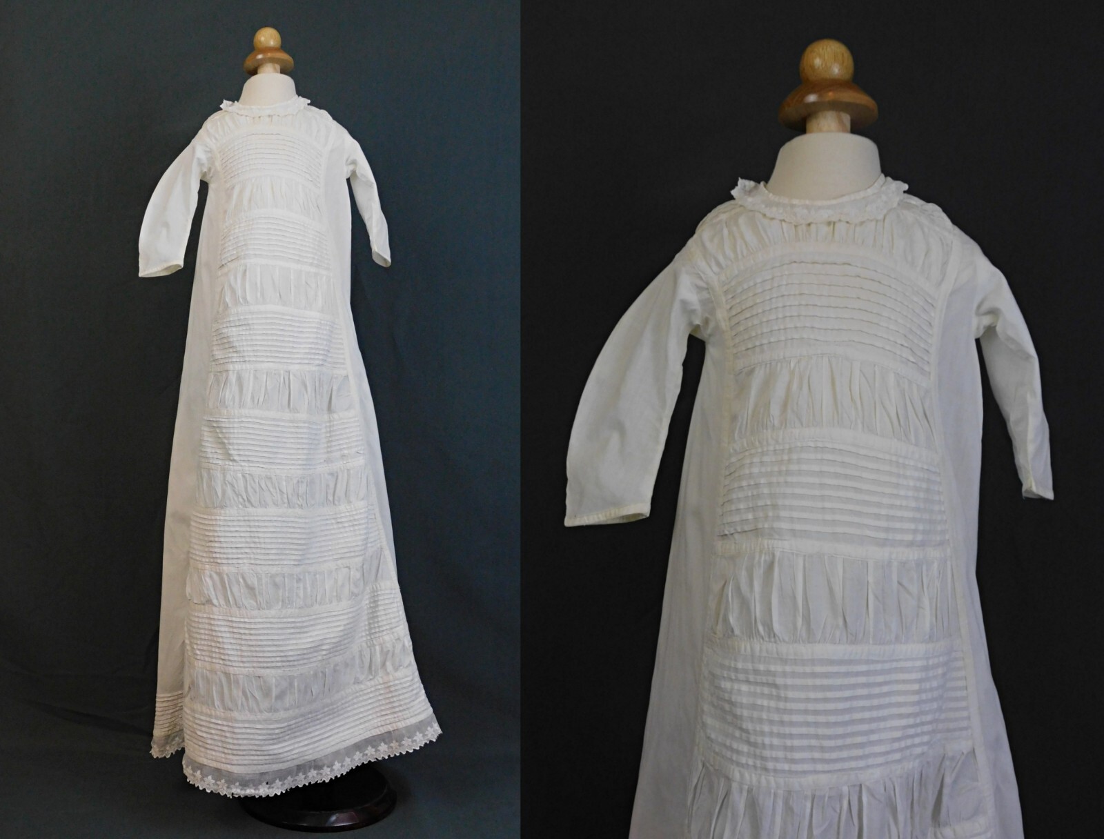 1800s Victorian Baby Gown, Embroidered Cotton Dress, fits 20 inch chest ...