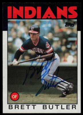 1986 Topps #149 Brett Butler * Cleveland Indians * Auto * Signed ...