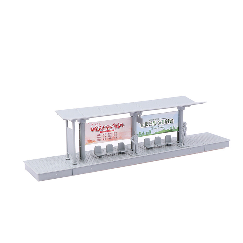 1/87 Mini Simulation Bus Station Model High-speed Rail Station Platform ...