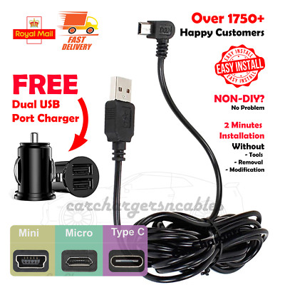 Dash Cable Camera Cam USB Charging Mini Car for Charger Lead Power DVR ...