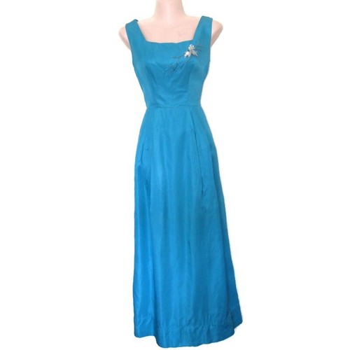 1950s vintage blue formal prom dress size extra small xs xxs 2xs 0 2 | eBay