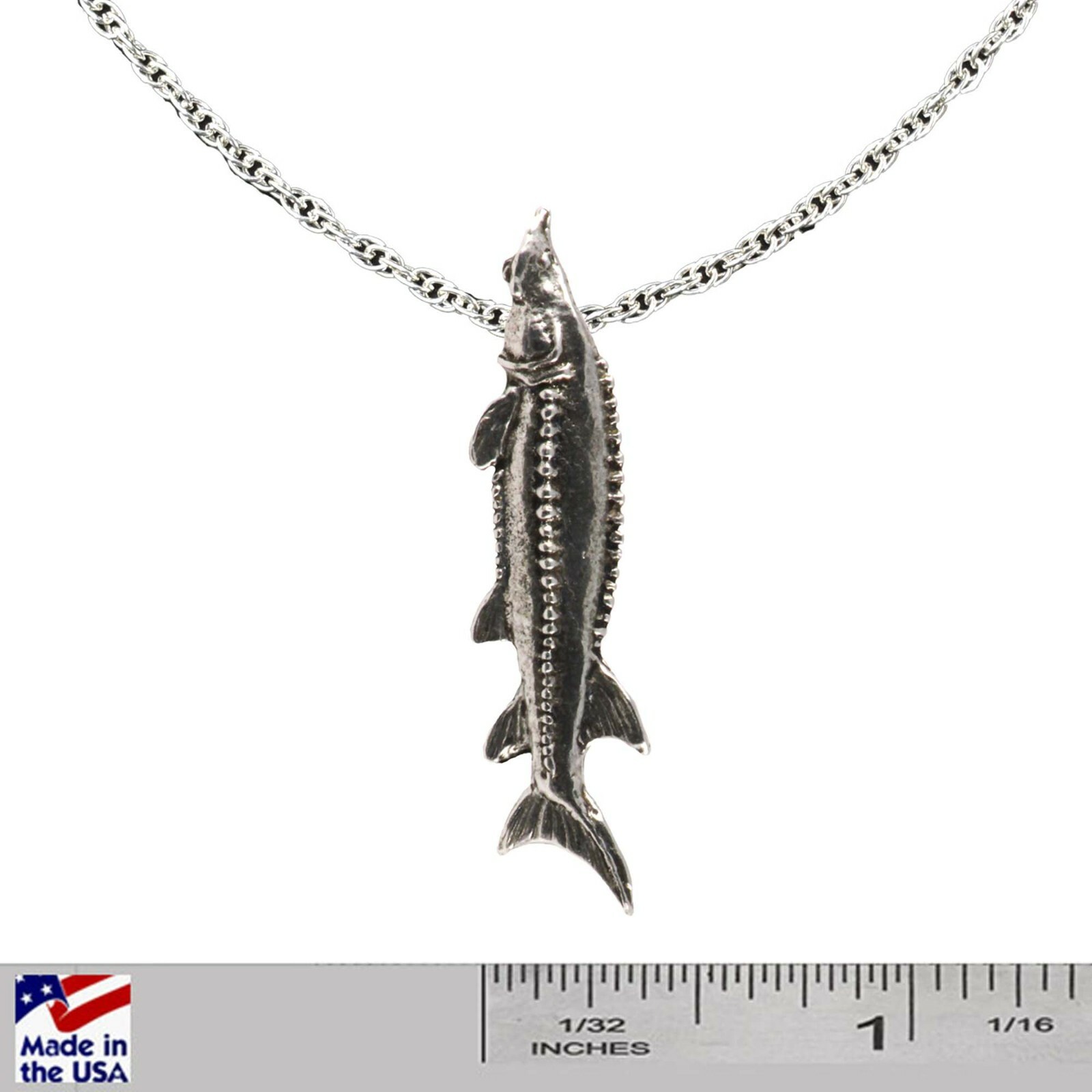 Creative Pewter Designs Sturgeon Fish Small Necklace & Pendant, F090PEN ...