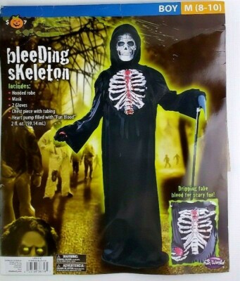 Bleeding Skeleton Child's Halloween Costume - Medium - Boys Size 8/10 ...