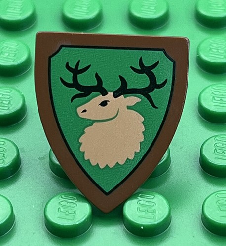 Lego New Minifigure Printed Brown Shield Forestmen Elk Deer Castle | eBay