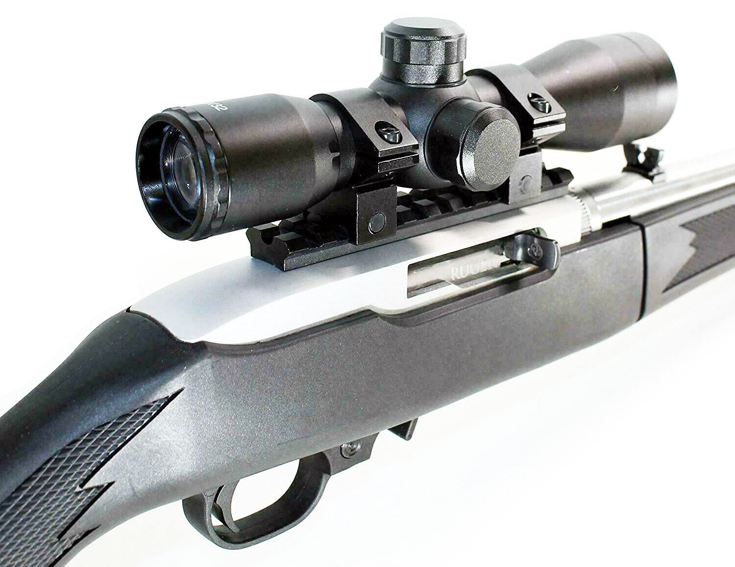 Ruger 10/22 rifle 4X32 scope with base mount rail kit mildot reticle ...