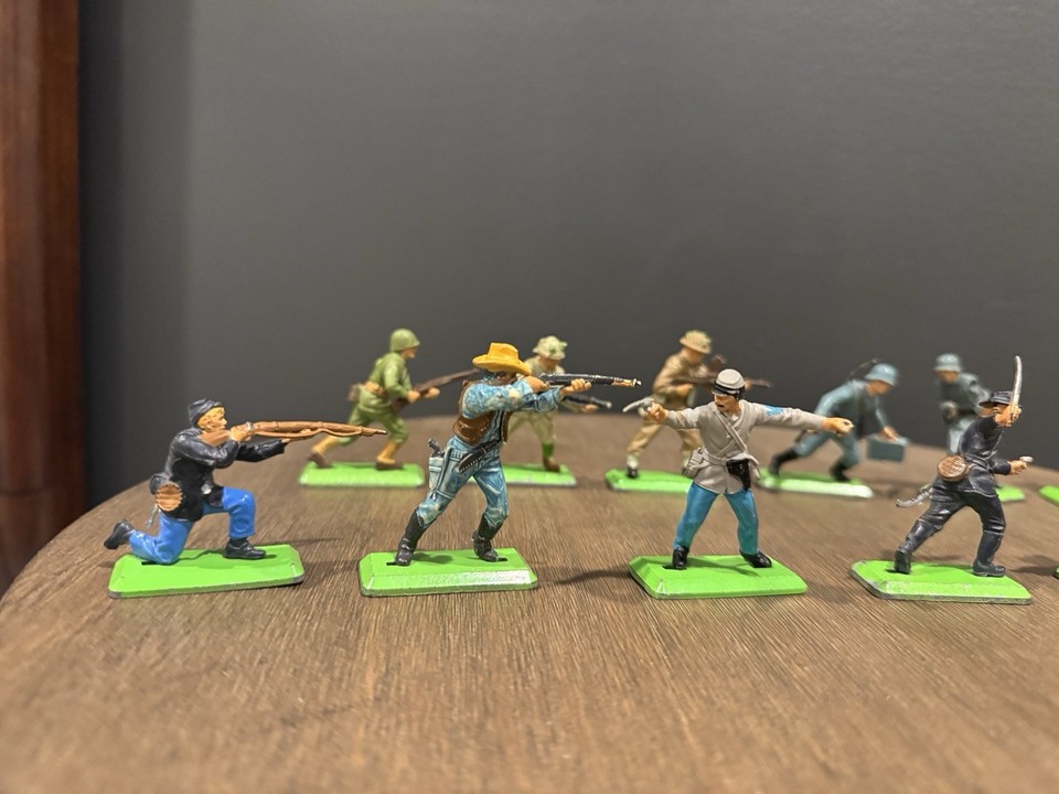 Vintage 1971 Britains LTD Deetail Civil War WW2 Indian Union Cowboy Lot ...