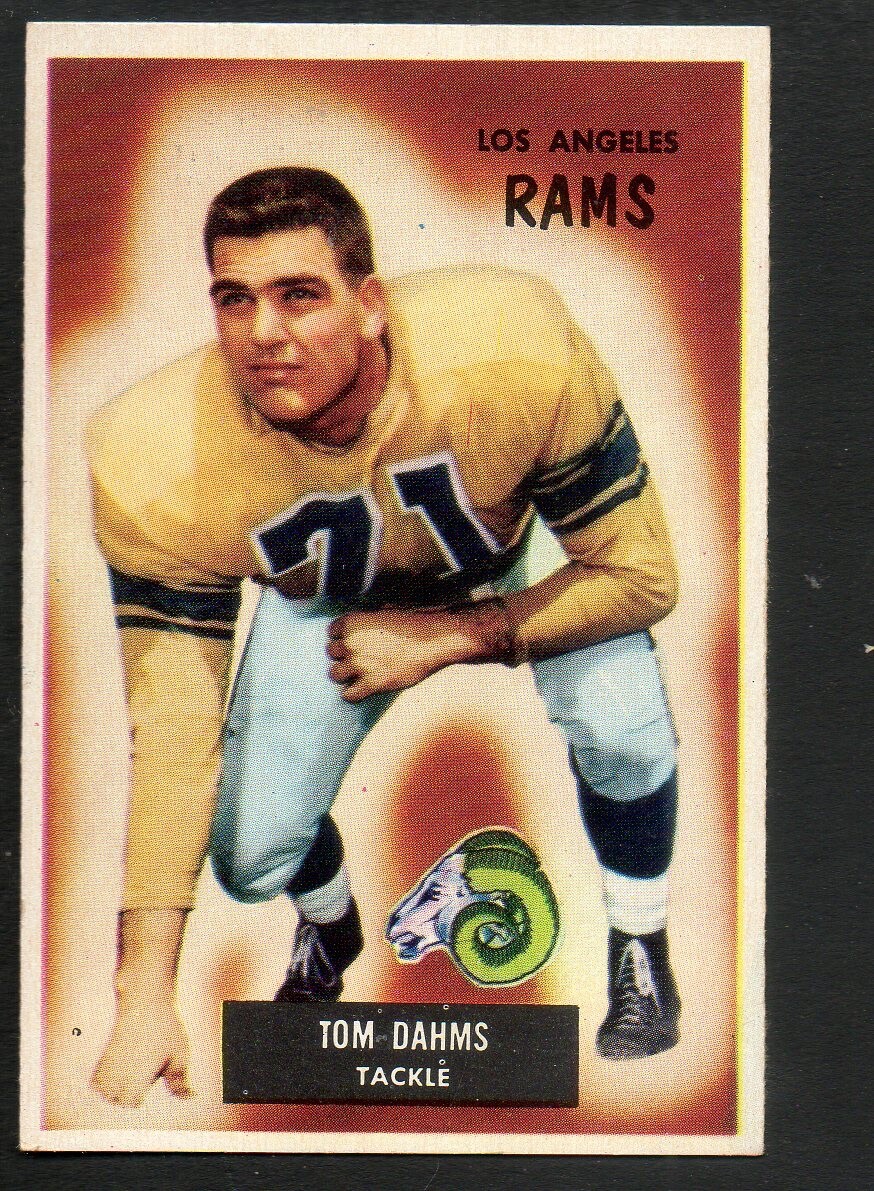 1955 Bowman Football Card #69 Tom Dahms-Los Angeles Rams Ex Mint Card ...