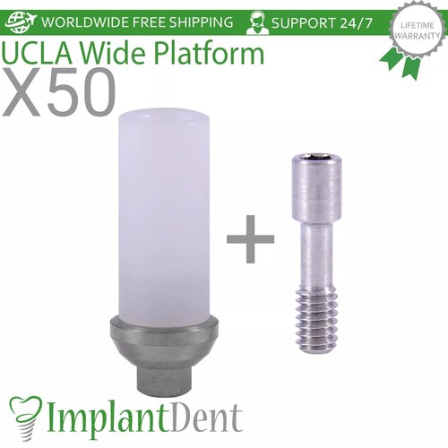 50x Dental Wide Custom Titanium Prosthetic (UCLA) Int Hex 2.42mm ...