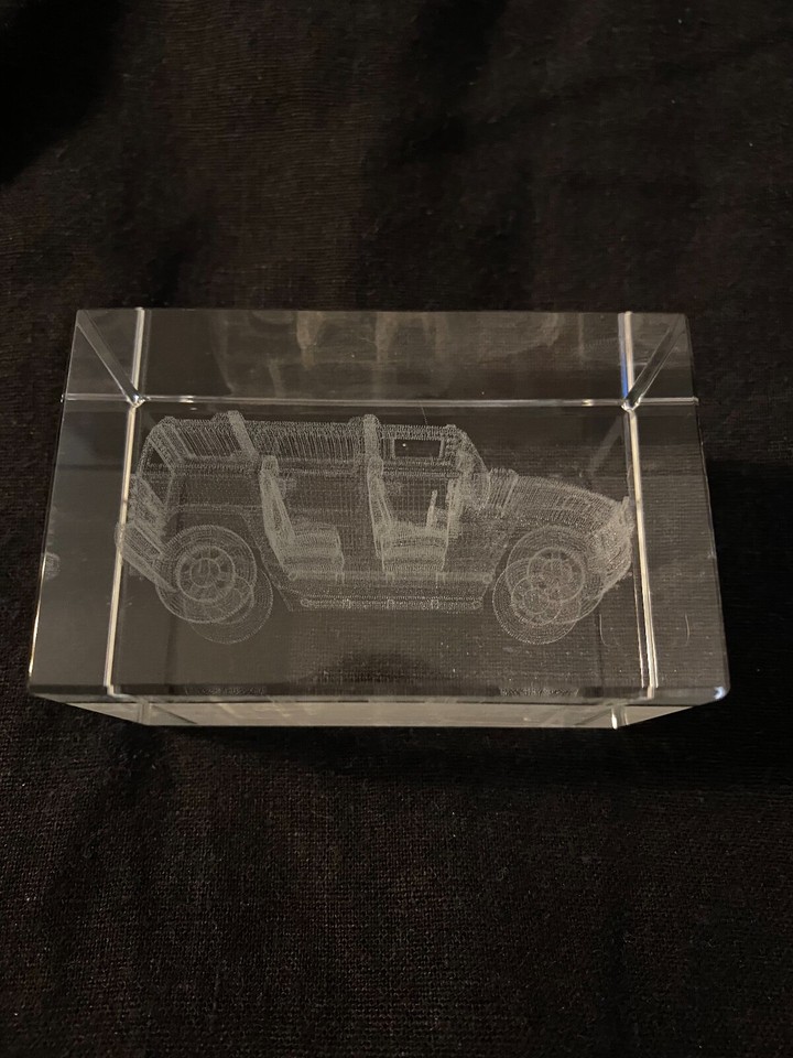 3D HUMMER crystal laser cut etched cube paper weight gift | eBay