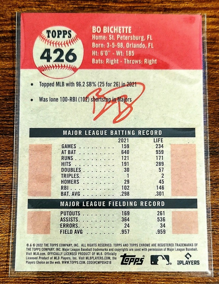 2022 Topps Chrome Platinum Anniversary Prism Refractor Bo Bichette #426 ...