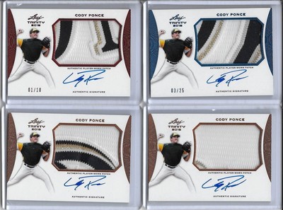 2015 Leaf Trinity CODY PONCE 5 Color Patch Bronze Foil Auto RC Blue ...