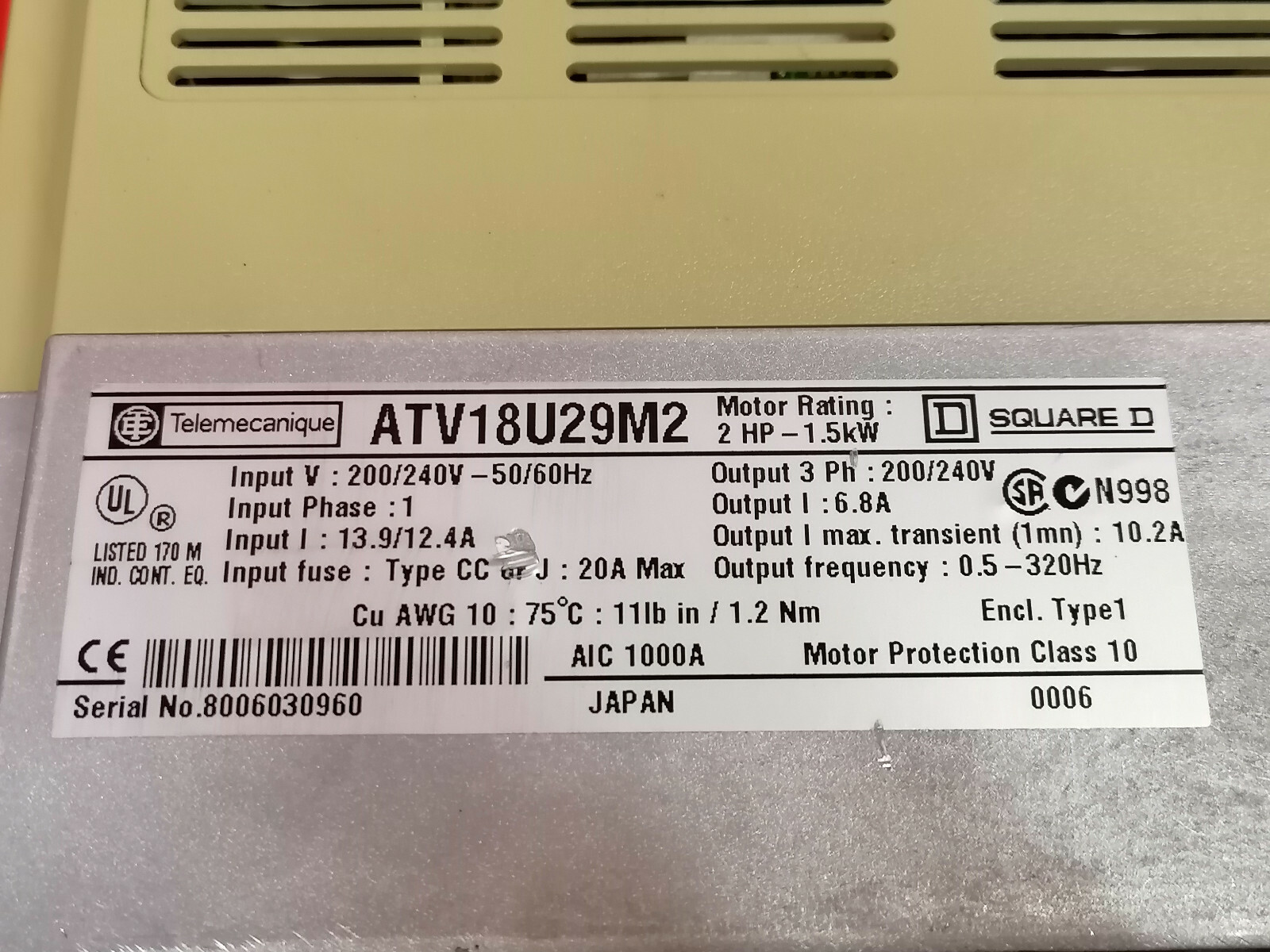 TELEMECANIQUE ATV18U29M2 1,5kW GEBRAUCHT GETESTET | eBay.de