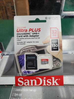 SanDisk Ultra Plus 32GB microSDHC UHS-1 Card with Adaper (E10019295) | eBay