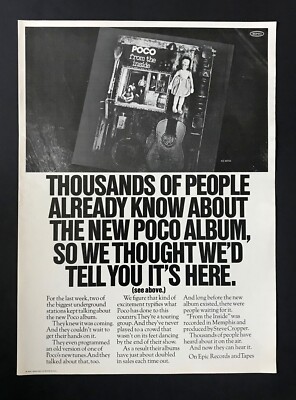 Poco From The Inside 1971 Short Print Poster Type Ad, Promo Advert | eBay