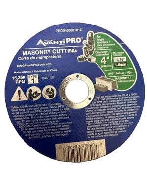 Avanti Pro Type 1 4 In. x 1/16 In. x 5/8 In. Masonry Cut-Off Wheel ...