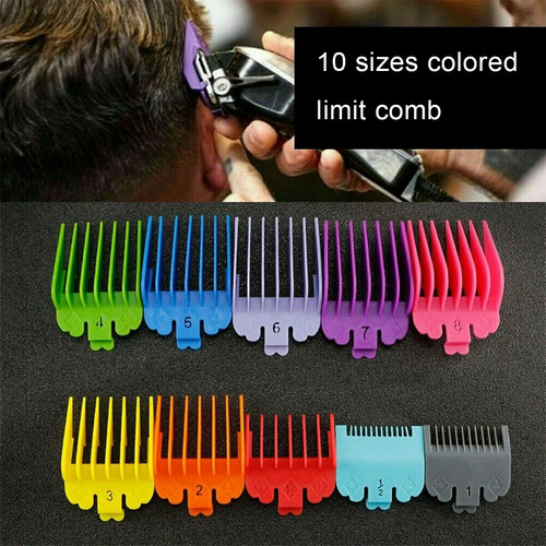 10X Hair Clipper Limit Comb Guide Trimmer Set Guards Barber Attachment ...