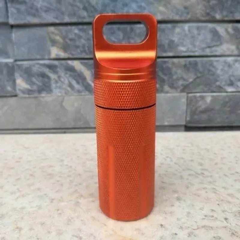 EDC Aluminum alloy Survival Waterproof Pill Case Box Container Bottle ...