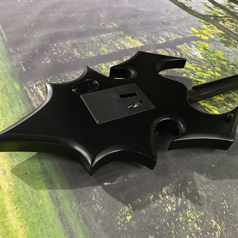 Matte Bat Electric Guitar Black Parts Bat Inlay Rosewood Fingerboard ...