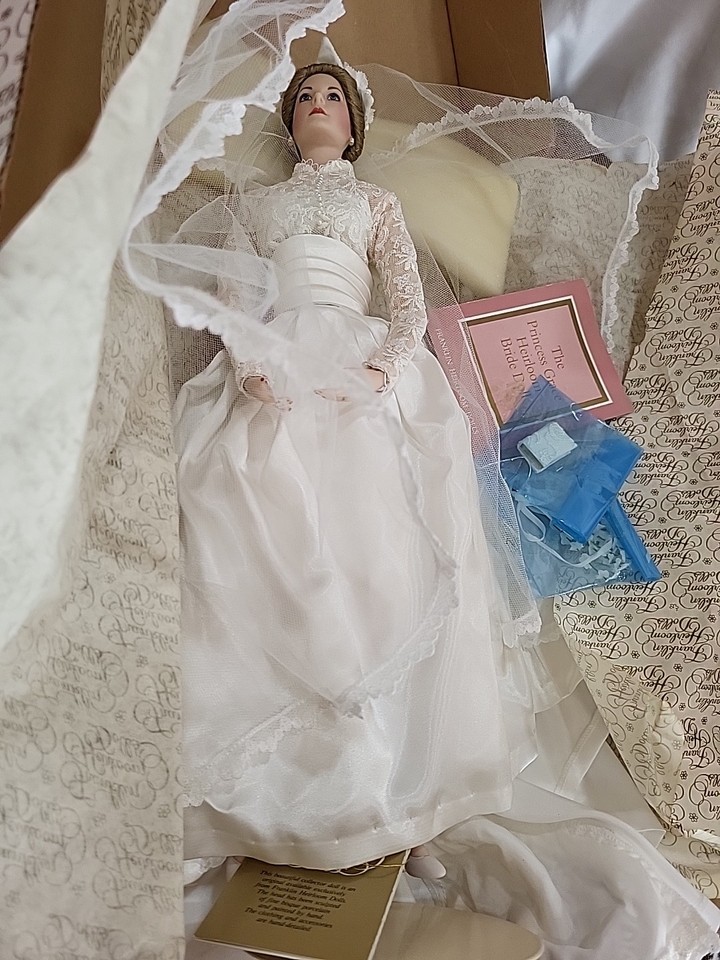 Franklin Mint PRINCESS GRACE Bride Doll Royality COA, MIB | eBay