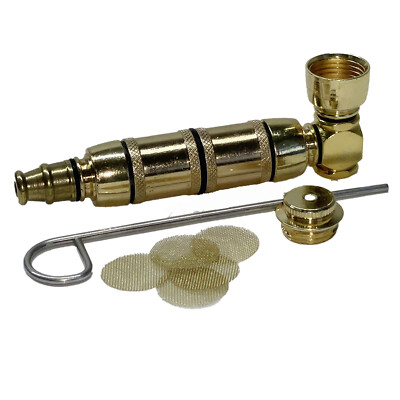 Classic Double Chamber Pipe - Metal Tobacco Smoking Pipe Brass Nickel ...