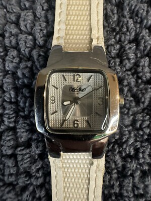 Mossimo Womens/Ladies Watch MM90249 White Band Silver Tone Case and ...