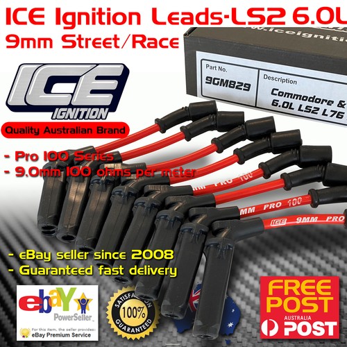 ICE PRO 100 9mm Spark Plug Leads V8 Holden Commodore 06-13 VE VF LS3 L7 ...