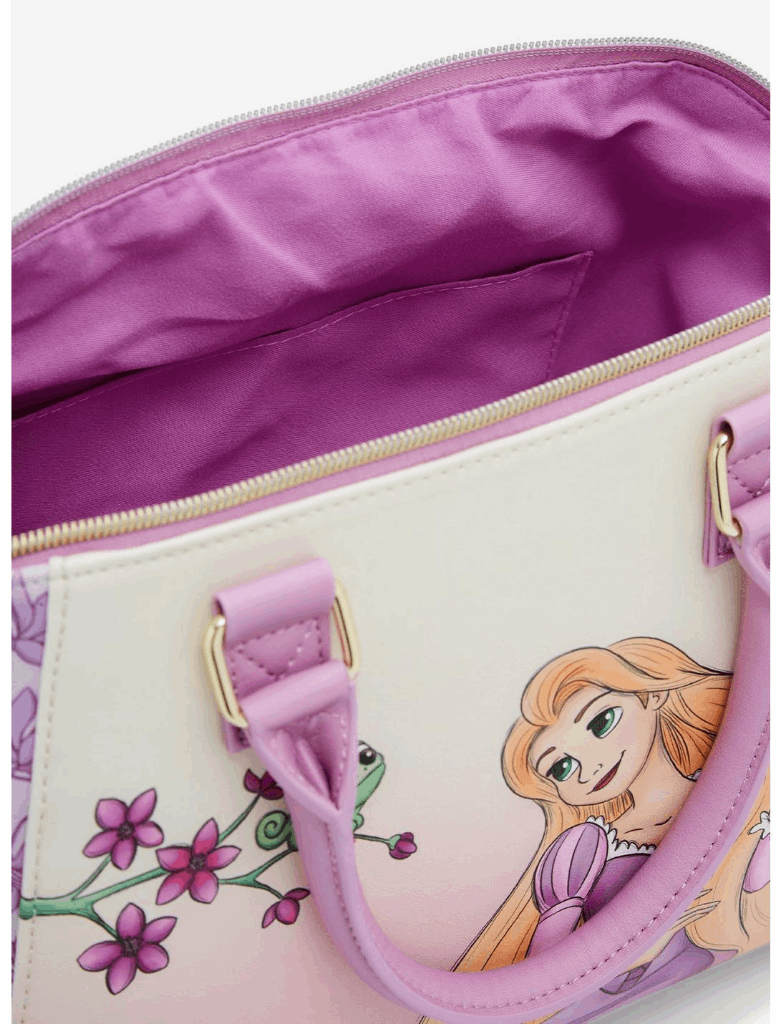 Loungefly Disney Tangled Rapunzel & Pascal Purple Flower Satchel Bag | eBay