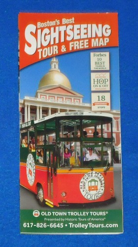 BRAND NEW BOSTON'S OLD TOWN TROLLEY BEST SIGHTSEEING TOUR & MAP HANDOUT ...