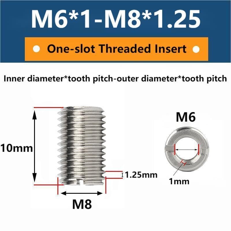 10pcs Self Tapping Thread Insert Thread Repair Tool Female Thread M6x1 ...