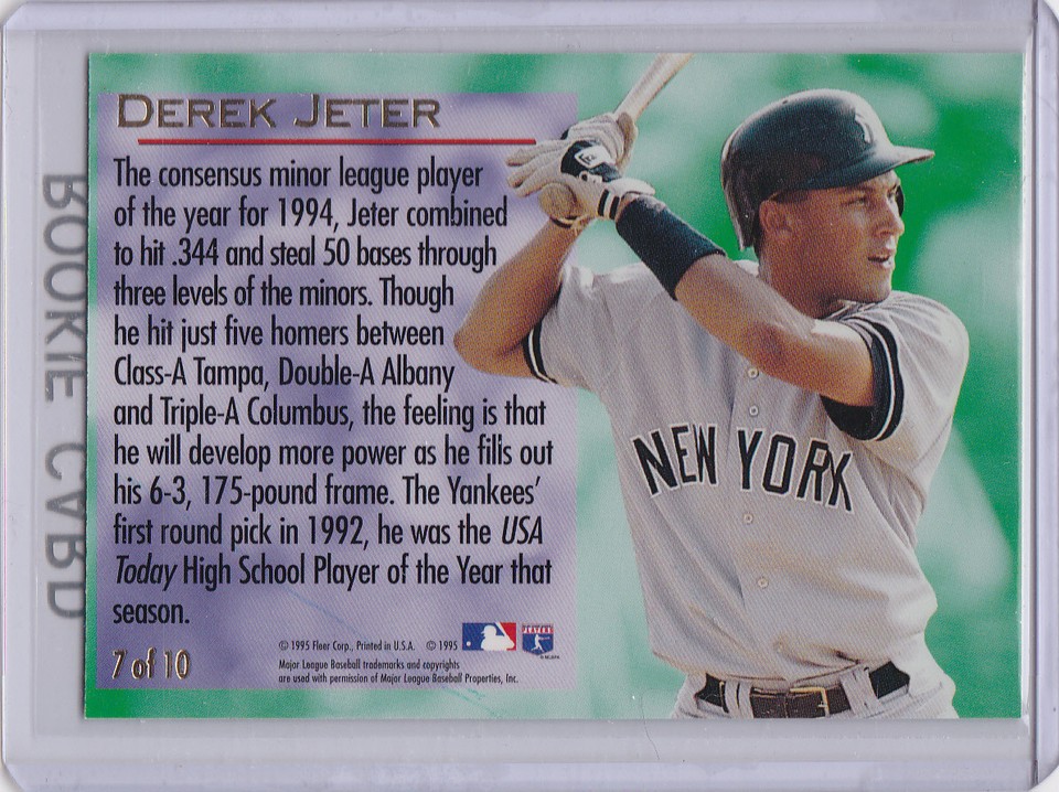 DEREK JETER Fleer Ultra GOLDEN PROSPECT ROOKIE CARD New York Yankees ...