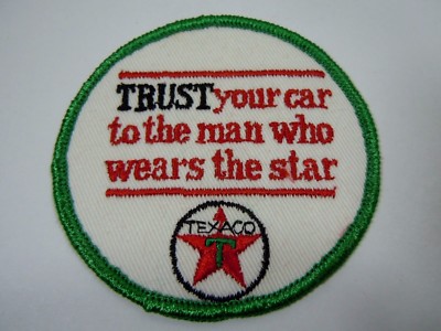 Vintage TEXACO "Trust Your Car" Embroidered Sew On Uniform-Jacket Patch ...