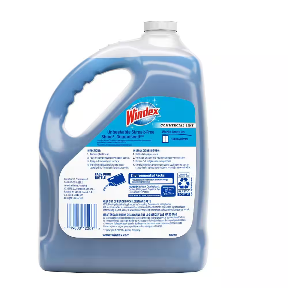 2 Pack - Windex 128 oz. Commercial Original Glass Cleaner Refill- Fast ...