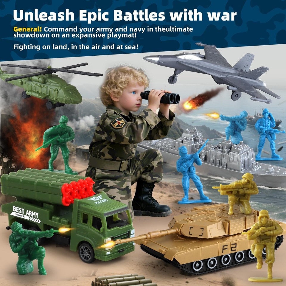 Army Men Action Figures, Army Toys for Boys Age 4-7 6-8 8-12, Toy ...