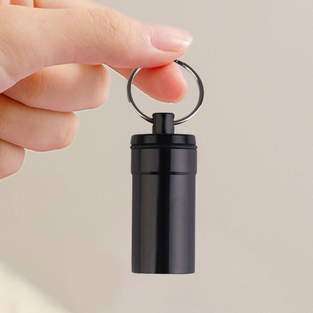Mini Pill Case Waterproof Keychain Emergency Pill Box for Camping ...